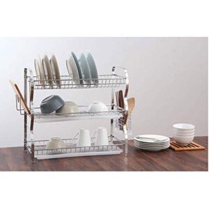 SDGH Dish Rack - Three-Tier Kitchen Cutlery Dish Drain Storage Rack 54.00 * 26.4 * 48.3 Cm