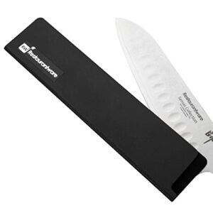 Restaurantware Sensei 8.5 x 2 Inch Knife Sleeve, 1 BPA-Free Knife Protector - Fits Santoku and Chef's Knife, Felt Lining, Black Plastic Knife Blade Guard, Durable, Cut-Proof