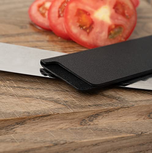 Restaurantware Sensei 8.5 x 2 Inch Knife Sleeve, 1 BPA-Free Knife Protector - Fits Santoku and Chef's Knife, Felt Lining, Black Plastic Knife Blade Guard, Durable, Cut-Proof