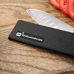 Restaurantware Sensei 8.5 x 2 Inch Knife Sleeve, 1 BPA-Free Knife Protector - Fits Santoku and Chef's Knife, Felt Lining, Black Plastic Knife Blade Guard, Durable, Cut-Proof