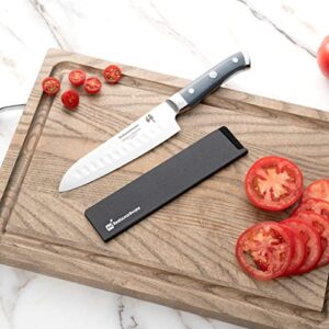 Restaurantware Sensei 8.5 x 2 Inch Knife Sleeve, 1 BPA-Free Knife Protector - Fits Santoku and Chef's Knife, Felt Lining, Black Plastic Knife Blade Guard, Durable, Cut-Proof