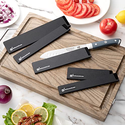 Restaurantware Sensei 8.5 x 2 Inch Knife Sleeve, 1 BPA-Free Knife Protector - Fits Santoku and Chef's Knife, Felt Lining, Black Plastic Knife Blade Guard, Durable, Cut-Proof