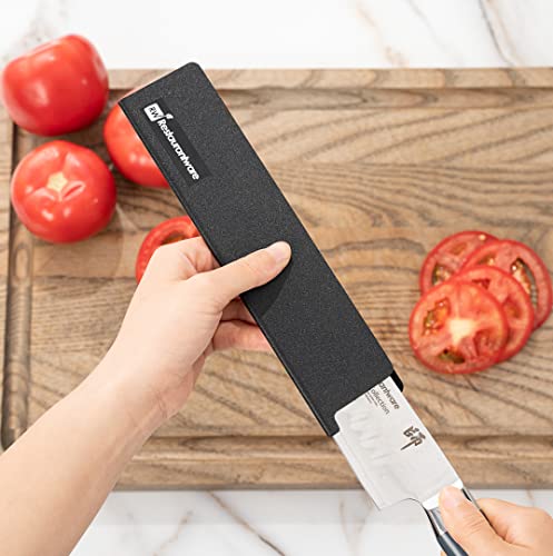 Restaurantware Sensei 8.5 x 2 Inch Knife Sleeve, 1 BPA-Free Knife Protector - Fits Santoku and Chef's Knife, Felt Lining, Black Plastic Knife Blade Guard, Durable, Cut-Proof