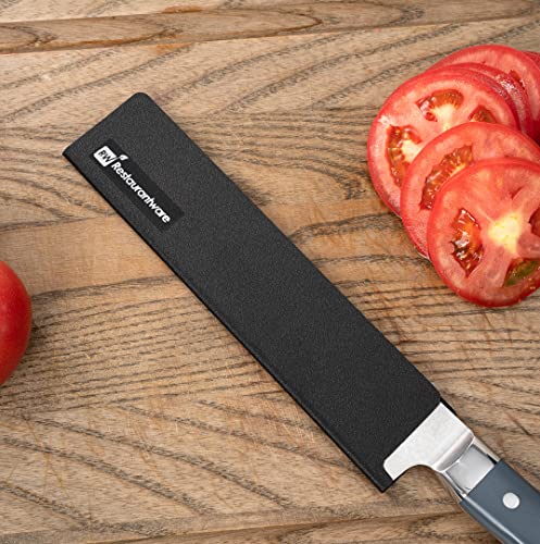 Restaurantware Sensei 8.5 x 2 Inch Knife Sleeve, 1 BPA-Free Knife Protector - Fits Santoku and Chef's Knife, Felt Lining, Black Plastic Knife Blade Guard, Durable, Cut-Proof