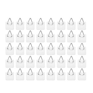 rebaba 40 pieces invisible adhesive plate hanger vertical plate holders for wall art decor supplies, 0.86/0.98/1.25 inch(large square)