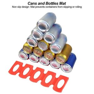 Bottle Stacking Mat, Foldable Silicone Bottle and Can Stacker, Can Holder Rack Space Saver Organizer for Refrigerator, Pantry, Countertop, Cabinet