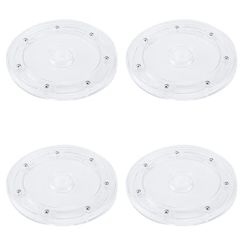 Semetall 4pcs 6" Acrylic Lazy Susan Rotating Swivel Plate Round Turntable Organizer for Makeup Table Kitchen Cabinet Spice Rack Cake,Clear