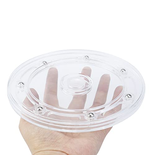 Semetall 4pcs 6" Acrylic Lazy Susan Rotating Swivel Plate Round Turntable Organizer for Makeup Table Kitchen Cabinet Spice Rack Cake,Clear