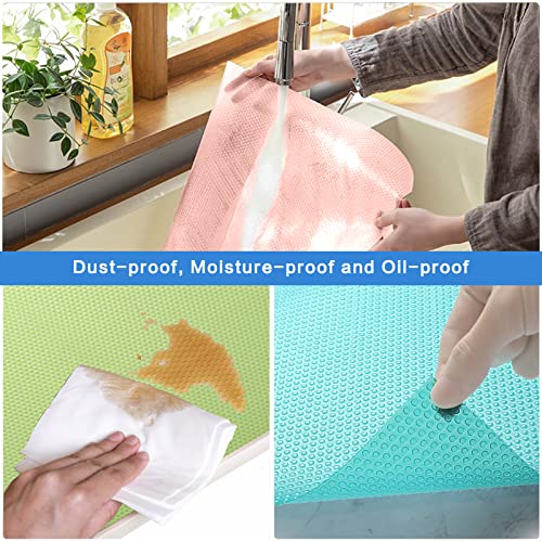 Skycase Refrigerator Mats, 6pcs Washable Silicone Refrigerator Pads Liners for Kitchen, Refrigerator, Cabinet, Table Mat, Drawer (2 Red+2 Green+ 2 Blue, 29x45cm)