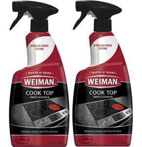 weiman cooktop cleaner for daily use (2 pack) streak free, residue free, non-abrasive formula – 22 ounce