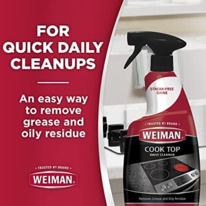 Weiman Cooktop Cleaner for Daily Use (2 Pack) Streak Free, Residue Free, Non-Abrasive Formula - 22 Ounce