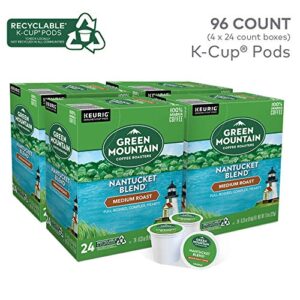 Green Mountain Coffee Roasters Nantucket Blend, Single-Serve Keurig K-Cup Pods, Medium Roast Coffee, 24 Count (Pack of 4), Total 96 Count