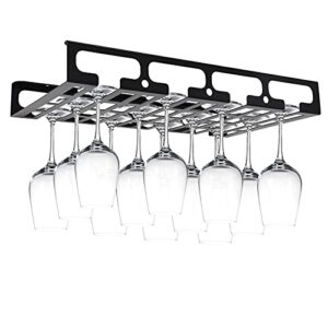 cuke2beet wine glass rack under shelf, wine glasses holder under cabinet stemware rack, wine glass hanger rack wine glass drying storage hanger for cabinet kitchen bar