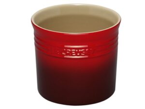 le creuset stoneware large 2-3/4-quart utensil crock, red