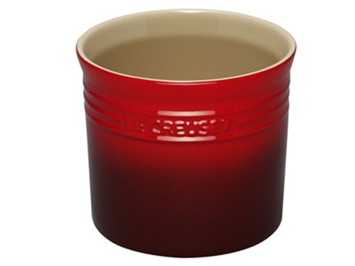 Le Creuset Stoneware Large 2-3/4-Quart Utensil Crock, Red