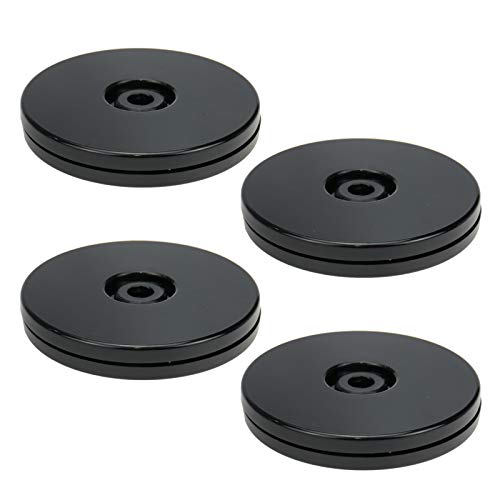 Geesatis 4 Pcs Acrylic Lazy Susan 3 inch Rotating Turntable Organizer Bearings Round Swivel Plate for Spice Rack Table Cake Kitchen Pantry, Black