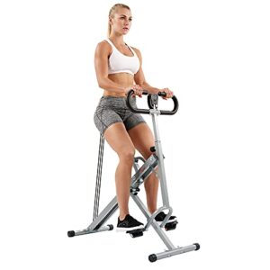 sunny health & fitness squat assist row-n-ride™ trainer for glutes workout with online training video