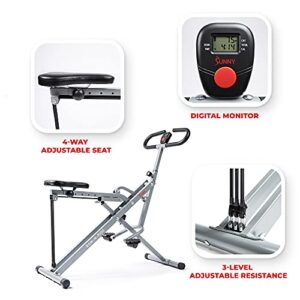 Sunny Health & Fitness Squat Assist Row-N-Ride™ Trainer for Glutes Workout with Online Training Video