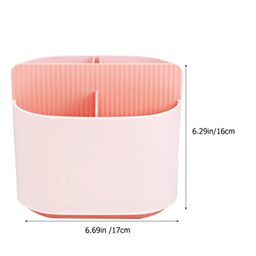 Luxshiny Kitchen Utensil Holder 4 Compartments Kitchen Countertop Organizer Cooking Utensil Caddy with Drainage Hole for Countertop Pink