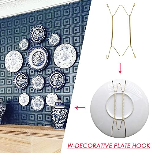 Invisible Plate Hangers, Wall Plate Hangers Stainless Steel Wire Plate Hangers Holders, Compatible 5.9 to 15.7 Inch Decorative Plates and Art(10 inch)