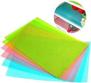 kinweed 12 pcs shelf mats refrigerator liners washable refrigerator pads fridge mats drawer table placemats(4 blue+4 pink+4 green)