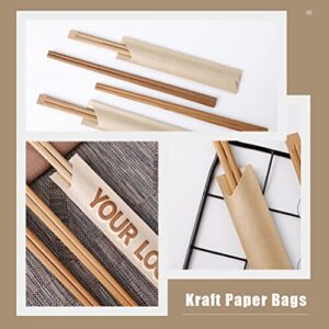 Cabilock 500Pcs Disposable Chopsticks Bags Paper Cutlery Holder for Kitchen Restaurant Spoon Chopsticks Flatware Holder Sleeve