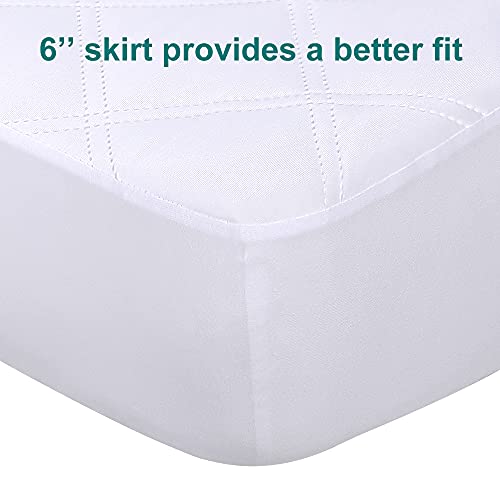 Yoofoss 2 Pack Waterproof Crib Mattress Protector, Quilted Fitted Crib Mattress Pad, Ultra Soft Breathable Toddler Mattress Protector Baby Crib Mattress Cover Breathable and Hypoallergenic(52''x28'')