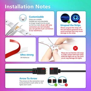 Nexillumi 100 ft LED Lights for Bedroom with Remote Color Changing LED Strip Lights