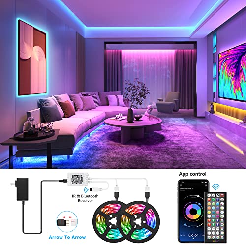 Nexillumi 100 ft LED Lights for Bedroom with Remote Color Changing LED Strip Lights