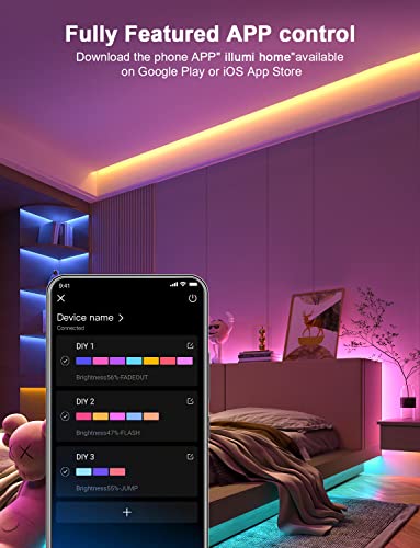 Nexillumi 100 ft LED Lights for Bedroom with Remote Color Changing LED Strip Lights