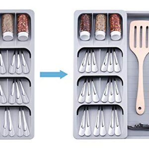 SOMIER Expandable Cutlery Tray Kitchen Drawer Organizer and In-Drawer Knife Holder