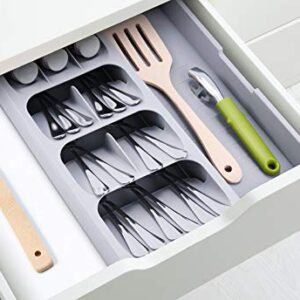 SOMIER Expandable Cutlery Tray Kitchen Drawer Organizer and In-Drawer Knife Holder