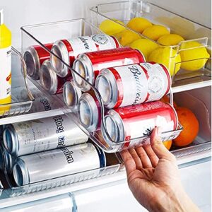 Xicennego Pop-Up Soda Can Dispenser Storage Organizer Bin (2pack-Large&Small) PET Can Holder Storage Beverage Canned Food Organizer For Kitchens Refrigerators Counters Freezers Shops Camping RVs