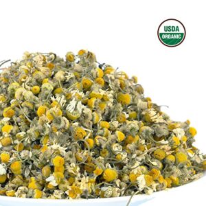 Chamomile Tea 1LB (16Oz) 100% CERTIFIED Organic (USDA seal) Chamomile Flowers Herbal Tea (Matricaria Chamomilla) in 1 lb Bulk Kraft BPA free Resealable Bags from U.S. Wellness