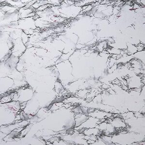 LEISIME 17.71"x394" Marble Contact Paper Countertops White Roll Kitchen Countertop Cabinet Furniture is Renovated - Decorative Granite Vinyl Film Counter Stick Waterproof Removable