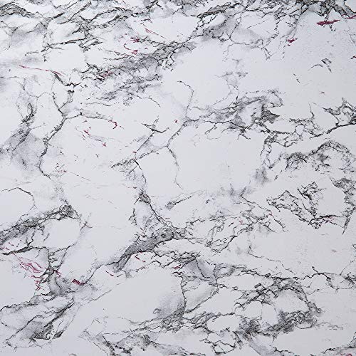 LEISIME 17.71"x394" Marble Contact Paper Countertops White Roll Kitchen Countertop Cabinet Furniture is Renovated - Decorative Granite Vinyl Film Counter Stick Waterproof Removable