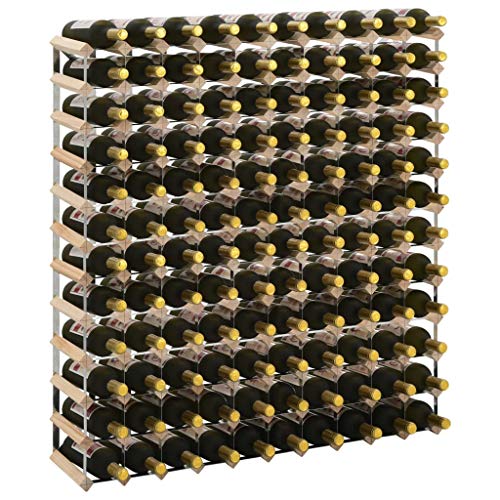 SCARSON Wine Rack for 120 Bottles Solid Pinewood Beige (16.82KG/37.004LB)