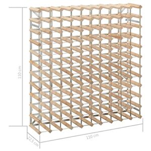 SCARSON Wine Rack for 120 Bottles Solid Pinewood Beige (16.82KG/37.004LB)