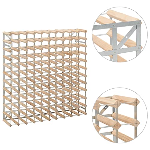 SCARSON Wine Rack for 120 Bottles Solid Pinewood Beige (16.82KG/37.004LB)