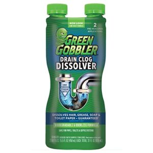 green gobbler drain clog dissolver, drain opener-cleaner ,toilet clog remover, 31 oz