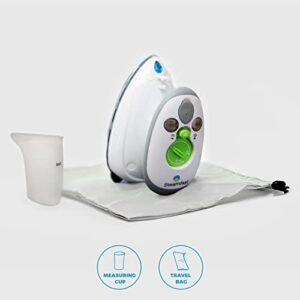 Steamfast SF-717 Mini Steam Iron with Dual Voltage, Travel Bag, Non-Stick Soleplate, Anti-Slip Handle, Rapid Heating, 420W Power, White