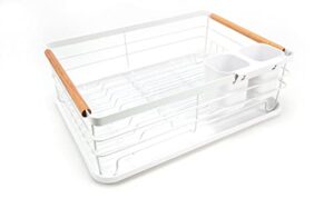 dish drying rack, space-saving kitchen dish rack, rustproof dish racks for kitchen counter with cutlery holder, drying rack for dishes, knives, spoons, and forks