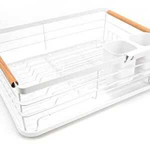 Dish Drying Rack, Space-Saving Kitchen Dish Rack, Rustproof Dish Racks for Kitchen Counter with Cutlery Holder, Drying Rack for Dishes, Knives, Spoons, and Forks