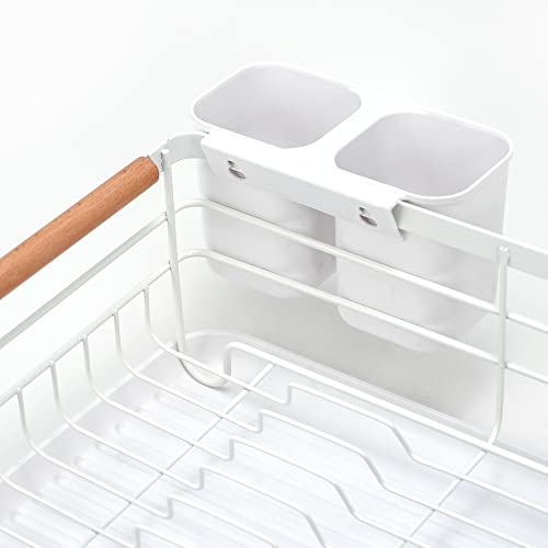 Dish Drying Rack, Space-Saving Kitchen Dish Rack, Rustproof Dish Racks for Kitchen Counter with Cutlery Holder, Drying Rack for Dishes, Knives, Spoons, and Forks