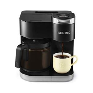 keurig k-duo coffee maker, single serve and 12-cup carafe drip coffee brewer, compatible with k-cup pods and ground coffee, black