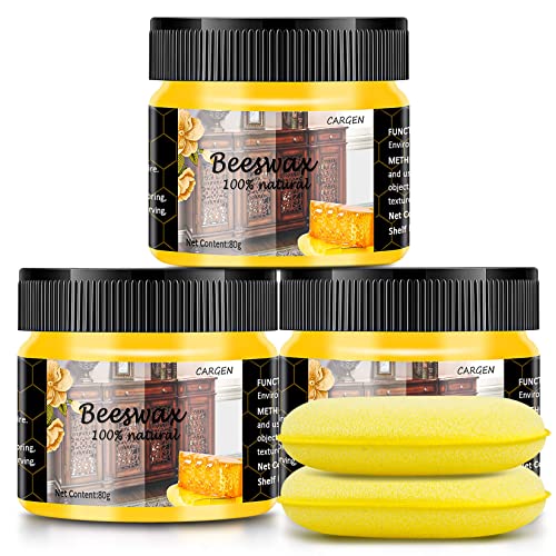 CARGEN 3 PCS Wood Seasoning Beewax Natural Beewax Traditional Wood Wax Multipurpose Beeswax Furniture Polish for Wood Polish Furniture Care