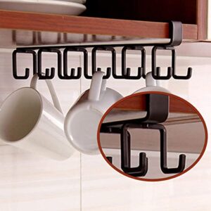 Multi-Function Storage Hooks Under Cabinet Mug Hanger for Cups Wine Glasses Without Drilling