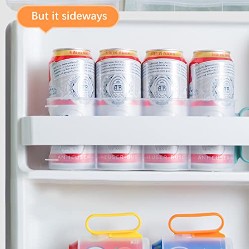 Plcnn 3pcs Portable Soda Can Organizer, Refrigerator Soda Can & Bottles Organizer Canned Food Bin Stackable Dispenser with handle Beverage Holder Dispenser