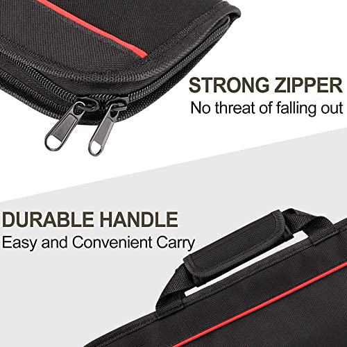 HUHAOLIANHE Professional Nylon Kitchen knife Bag (5 Pockets) Storage Carrying Pouch Red Portable Chef Knife Roll Case