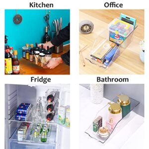 Soda Can Organizer for Refrigerator, Pantry organization and storage bins, drink dispenser for fridge, Pop and Bottle Holder, Clear Plastic Beverage Rack, Kitchen Cabinets Food Container, Pack of 2